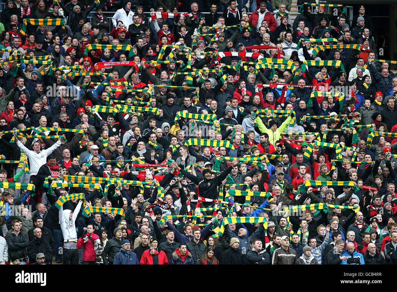 Aston villa fans in the stands at wembley stadium hi-res stock ...