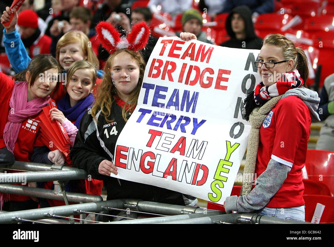 England fans show support for their team, in the stands prior to kick ...