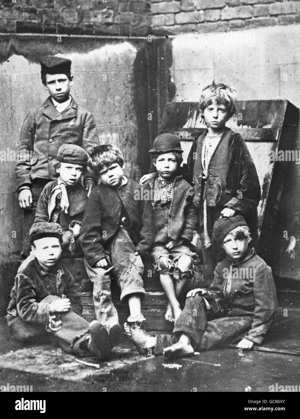 Group shot of children in rags poverty picture library hi-res stock ...