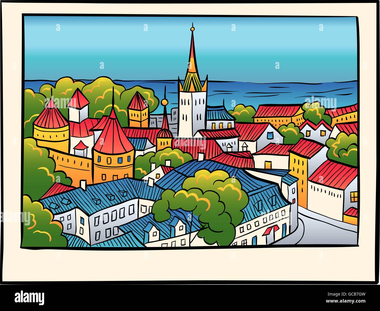 Beautiful scene medieval old Stock Vector Images - Alamy