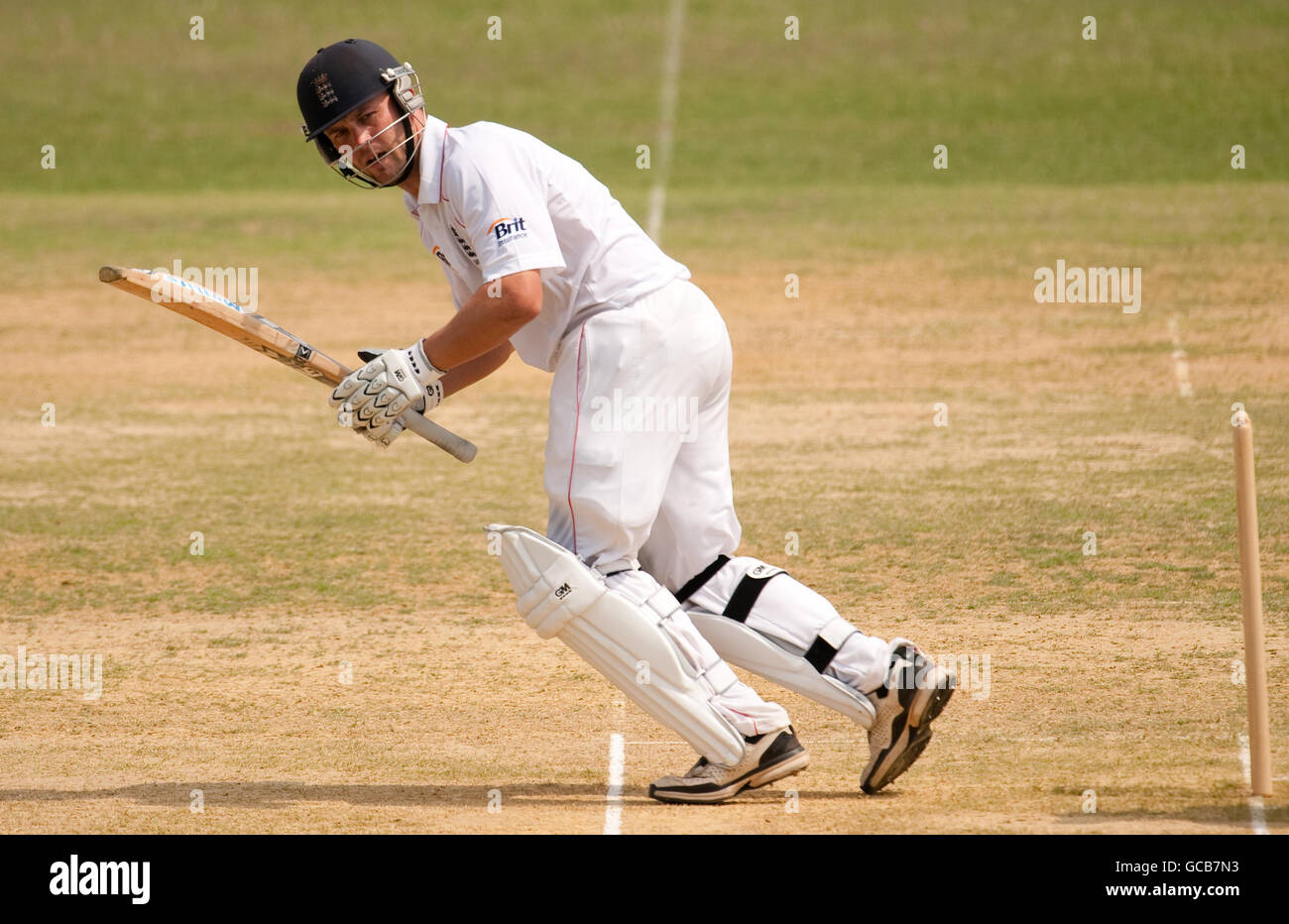 England's Jonathan Trott bats the tour match at Shagoreka Cricket ...