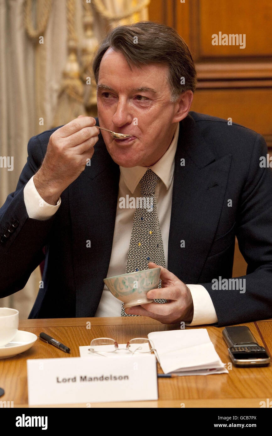 Business Secretary Peter Mandelson at the Prime Minister's breakfast ...