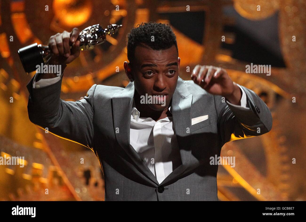 Oritse Williams of JLS with the award for British Breakthrough Act ...
