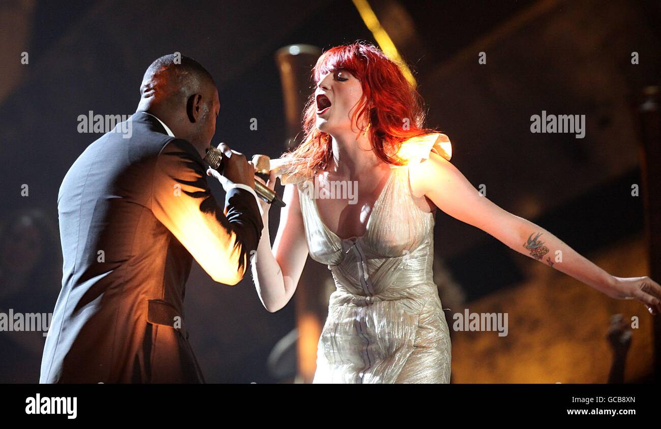 Dizzee Rascal and Florence Welch, aka Florence and the Machine, perform ...