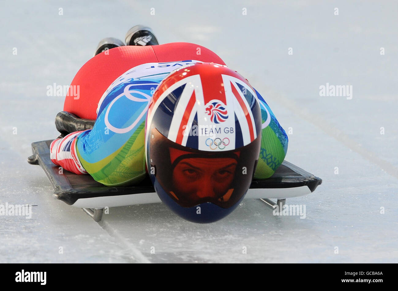 Great Britain's Amy Williams during the Women's Skeleton Run three ...