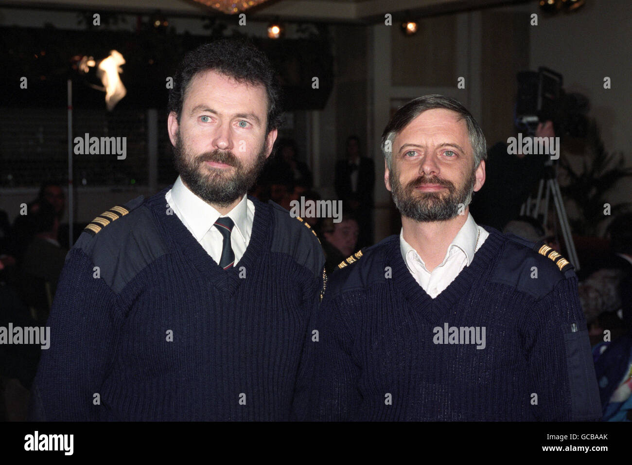 CEDRIC ROBERTS (LEFT) PILOT OF THE SUPER PUMA HELICOPTER WHICH DITCHED ...