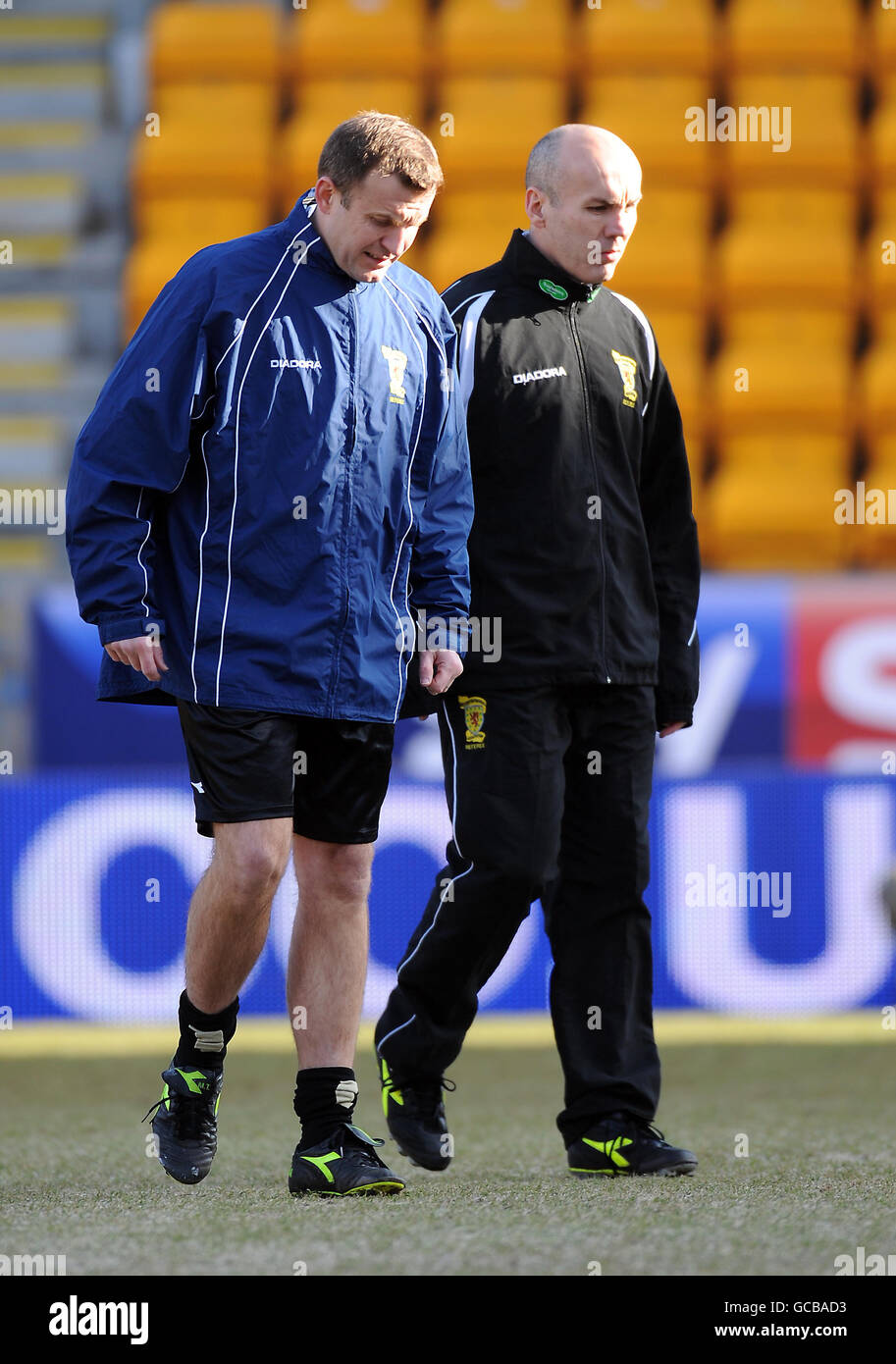 Referee Mike Tumilty (left) and fourth official Stephen Finnie on the ...