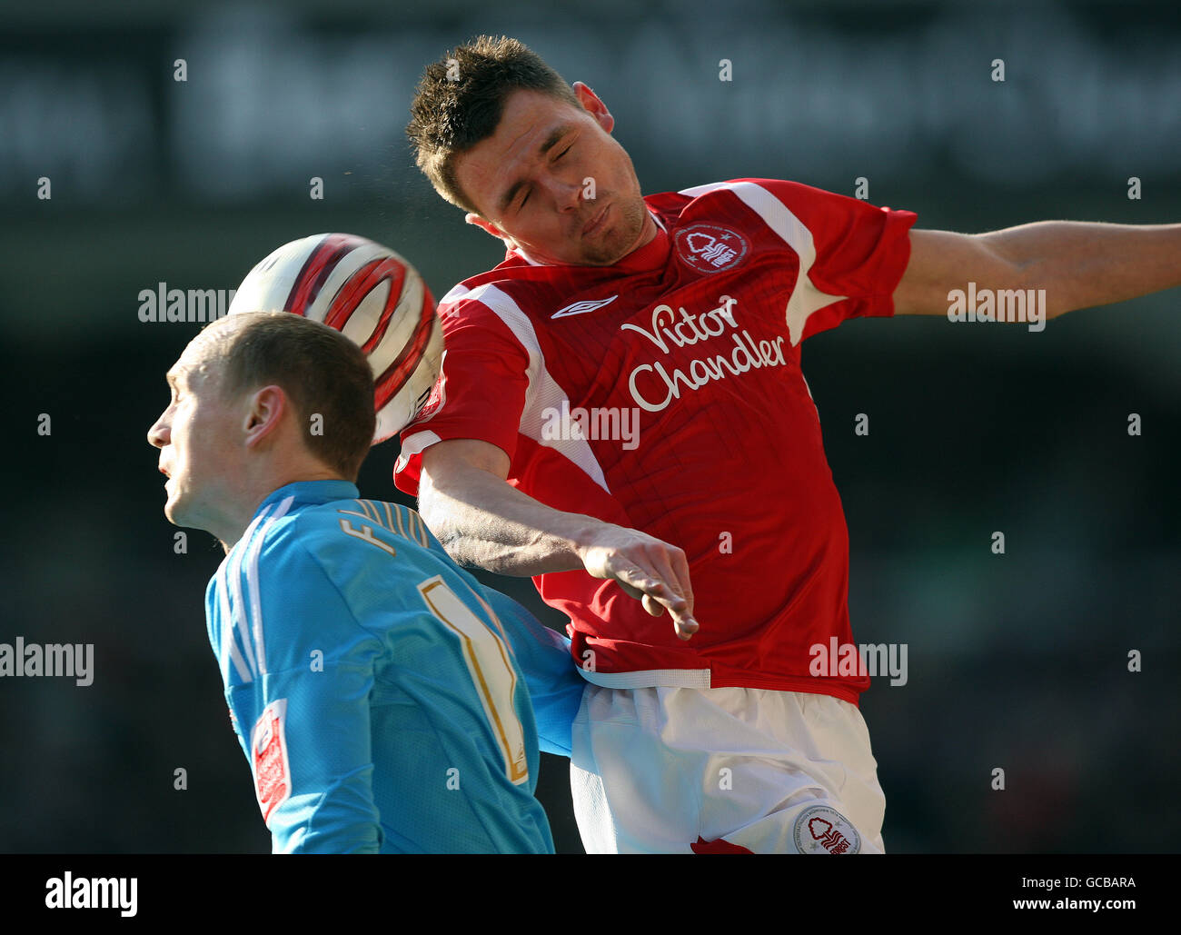 Nottingham Forest's Paul Anderson (R) and Middlesbrough's Willo Flood ...