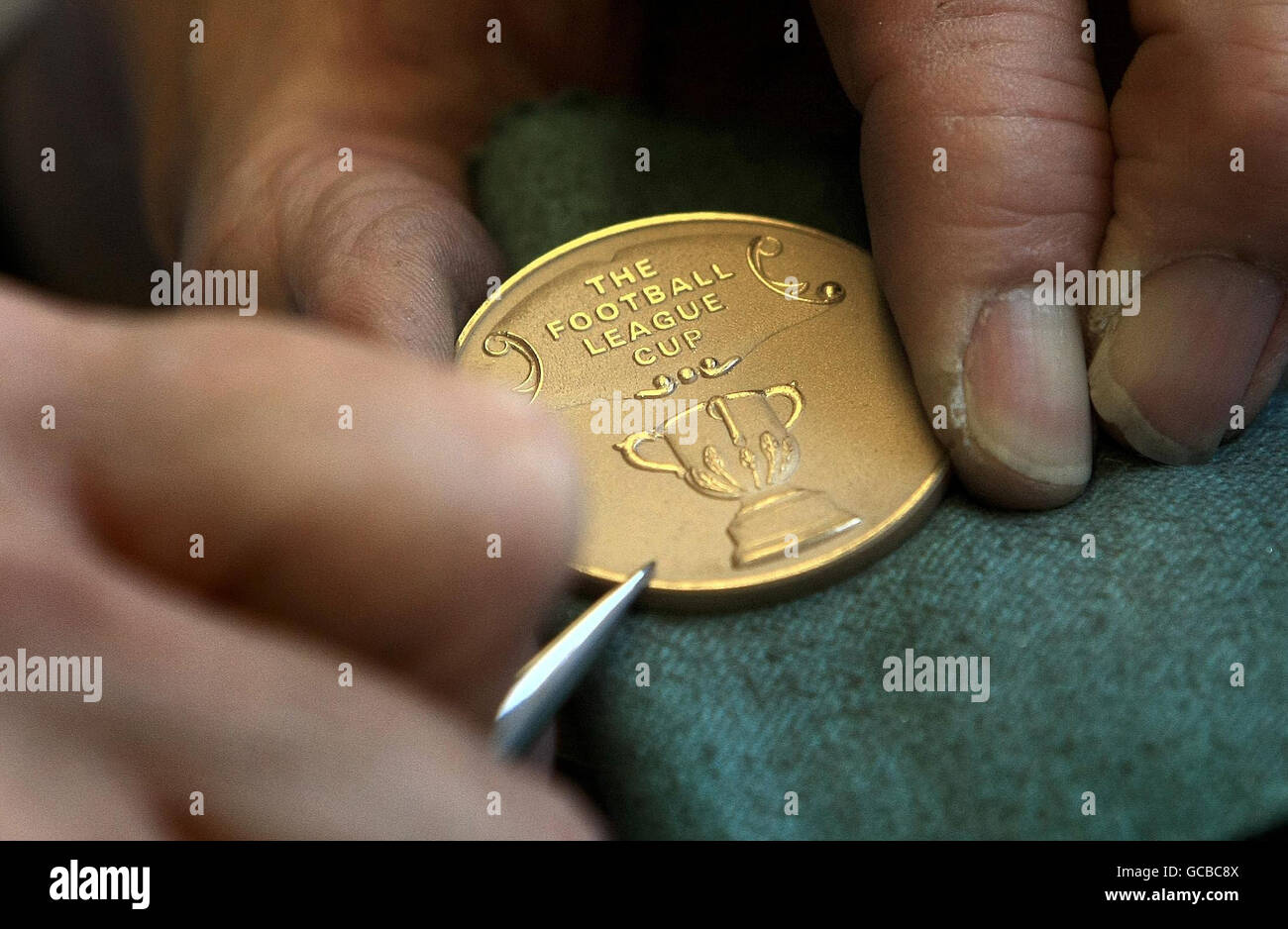 Soccer - Carling Cup Winners Medals Being Made - Vaughtons Stock Photo ...