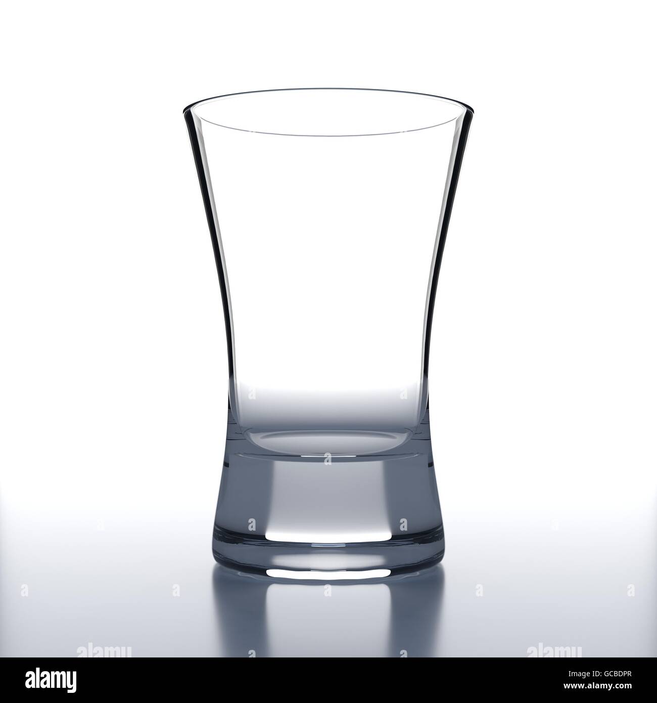 Empty Vodka Glass on white background. Alcoholic cocktail glassware. 3D ...