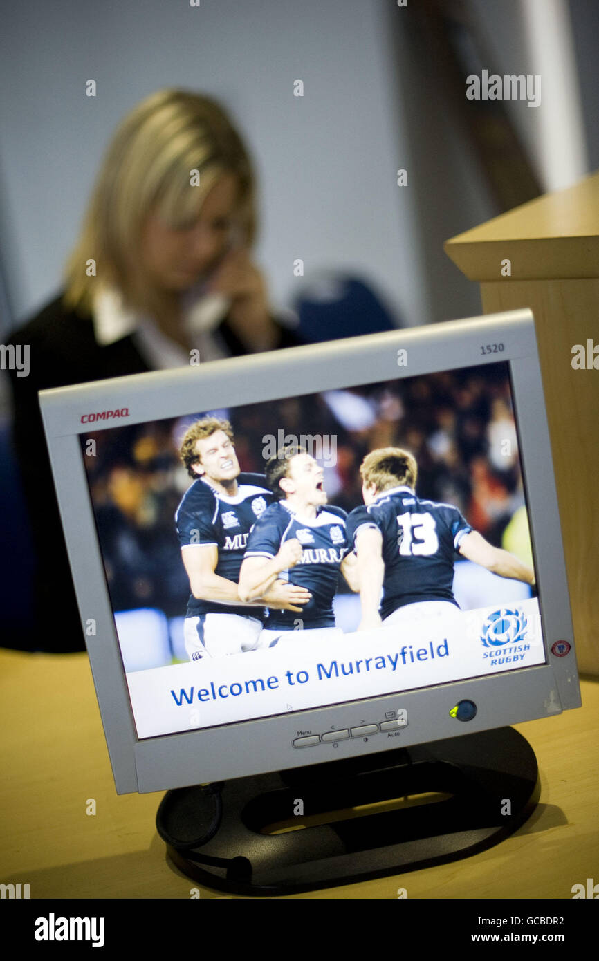 A general view of Murrayfield stadiums new Reception area Stock Photo ...