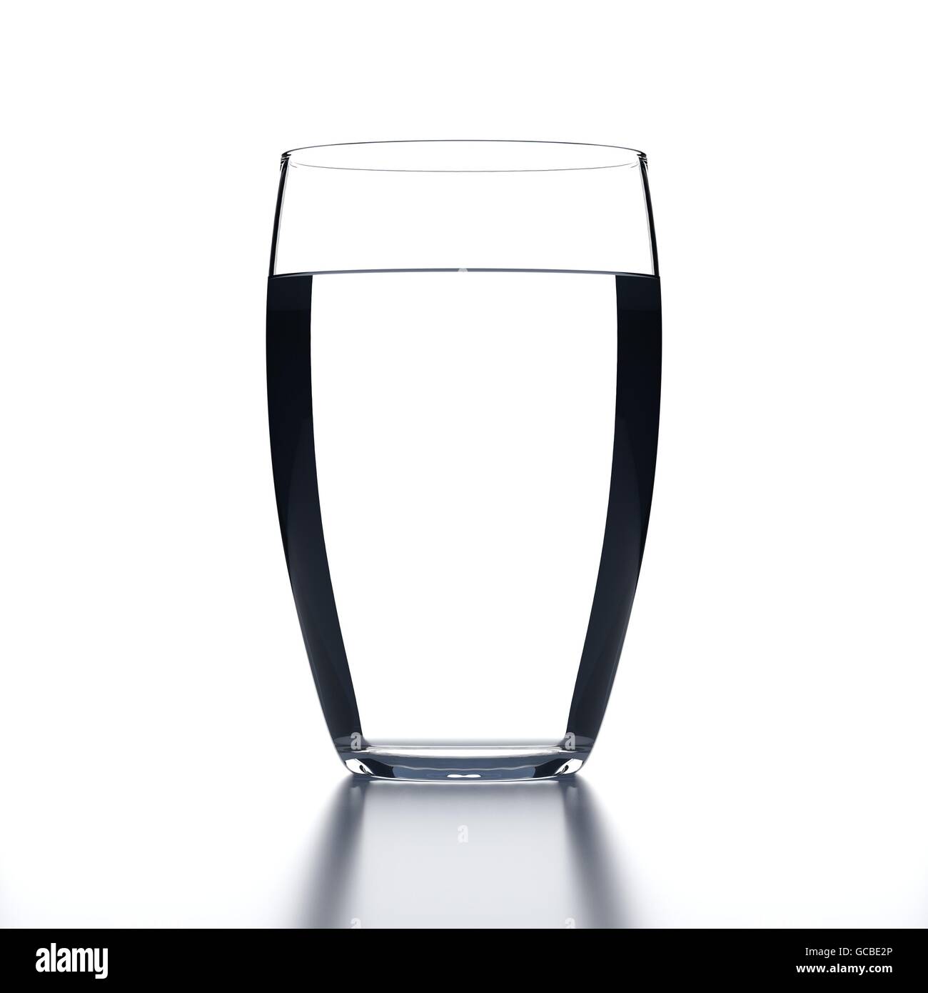 Full Water Glass on white background. Drinking glassware. 3D ...