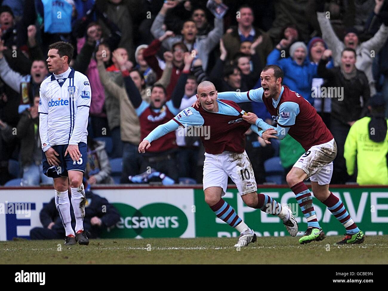 Burnley's Martin Paterson (centre) celebrates with team mate Steven ...