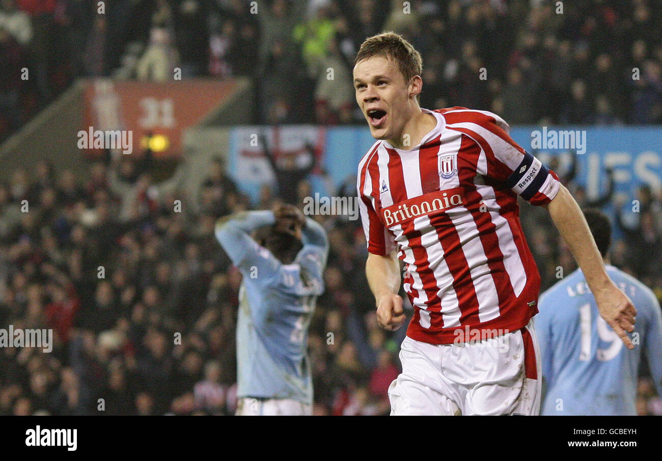 Stoke City's Ryan Shawcross celebrates scoring his sides second goal of ...