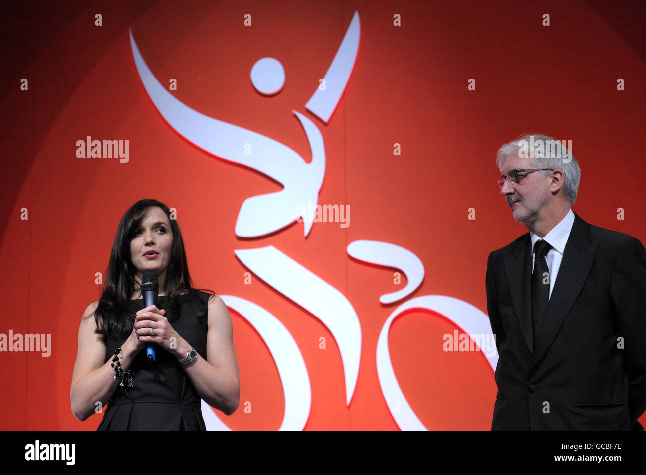 Victoria Pendleton and Brian Cookson speak during the British Cycling's ...