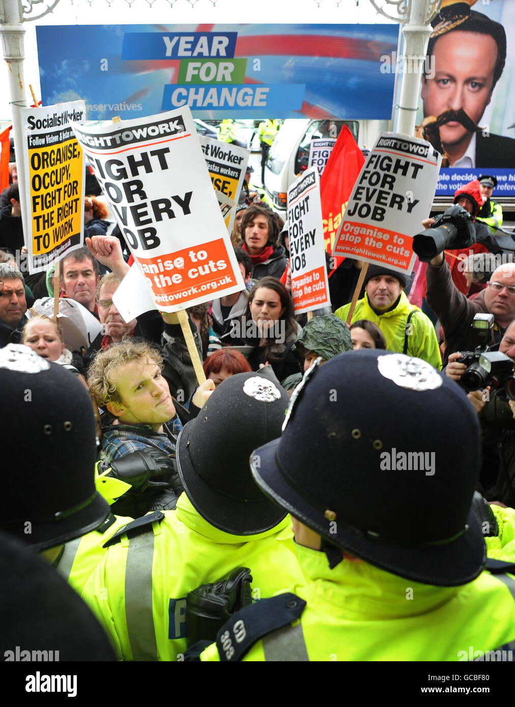 Protest tory party conference hi-res stock photography and images - Alamy