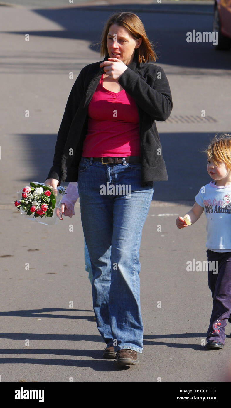 Corrine Ash-Hill and daughter Gracie, 3 (right), arrives to leave ...