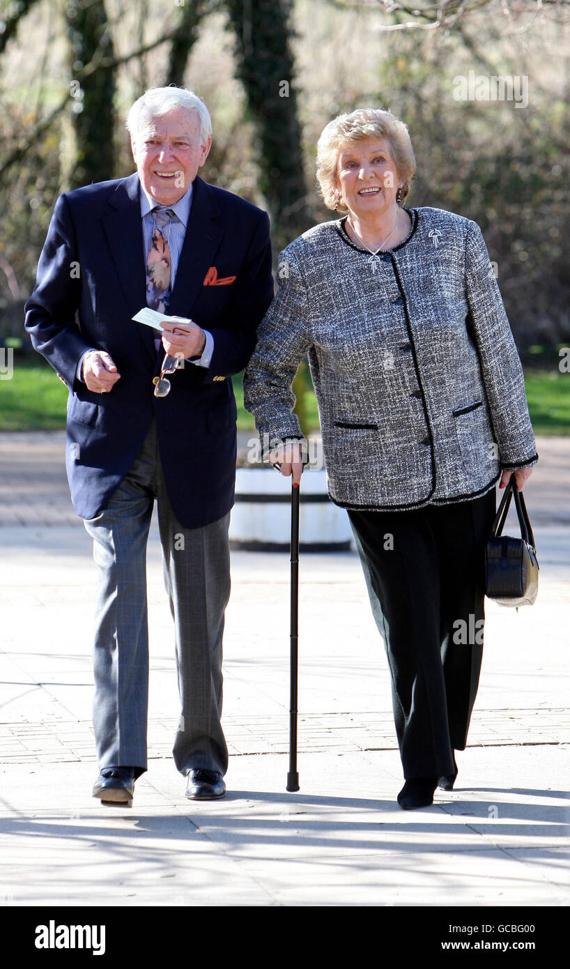 Val Doonican and guest arrive at The Stables in Milton Keynes for the ...