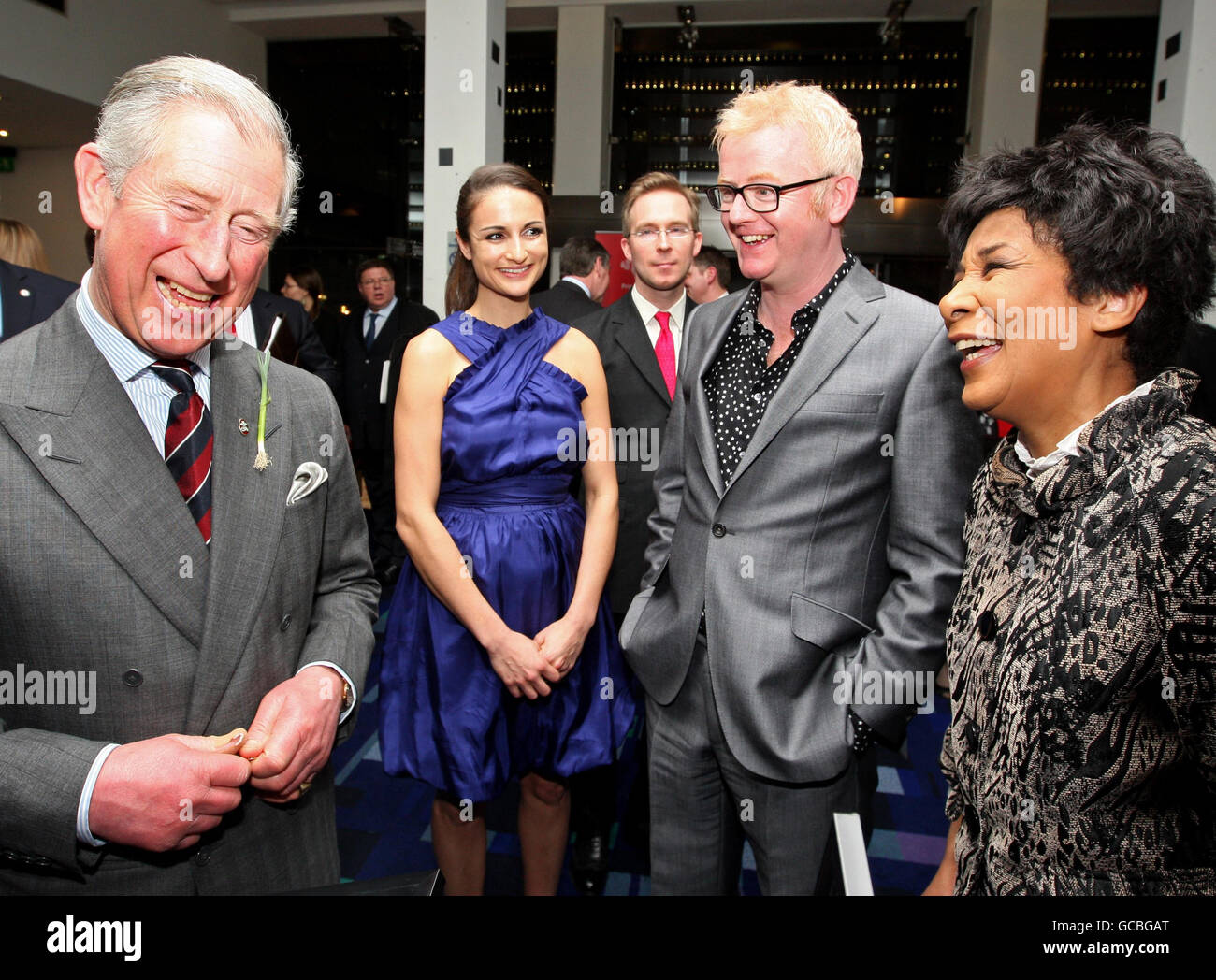 Britain's Prince Charles meets Chris Evans, his wife Natasha ...