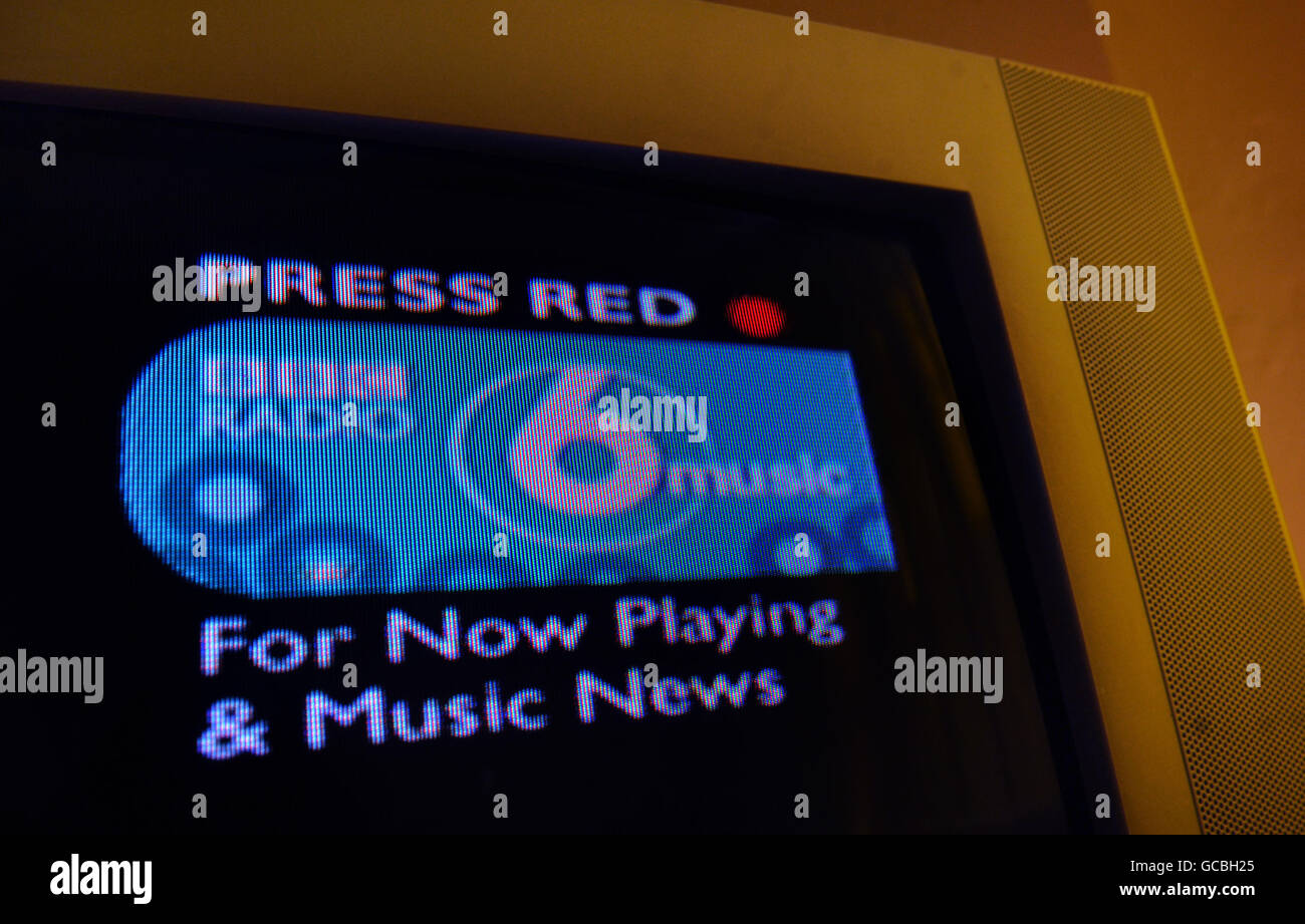 The BBC radio station 6 Music is displayed on a digital television ...