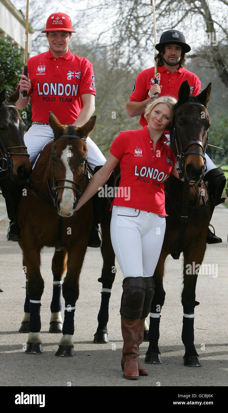 World Polo Series Ambassador Jodie Kidd (standing) poses with Jack Kidd ...
