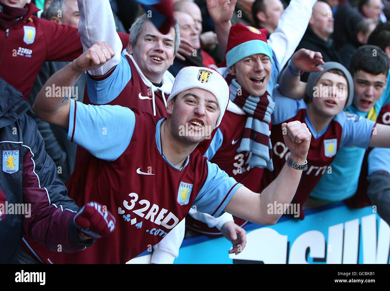 Aston villa fans celebrate in stands hi-res stock photography and ...