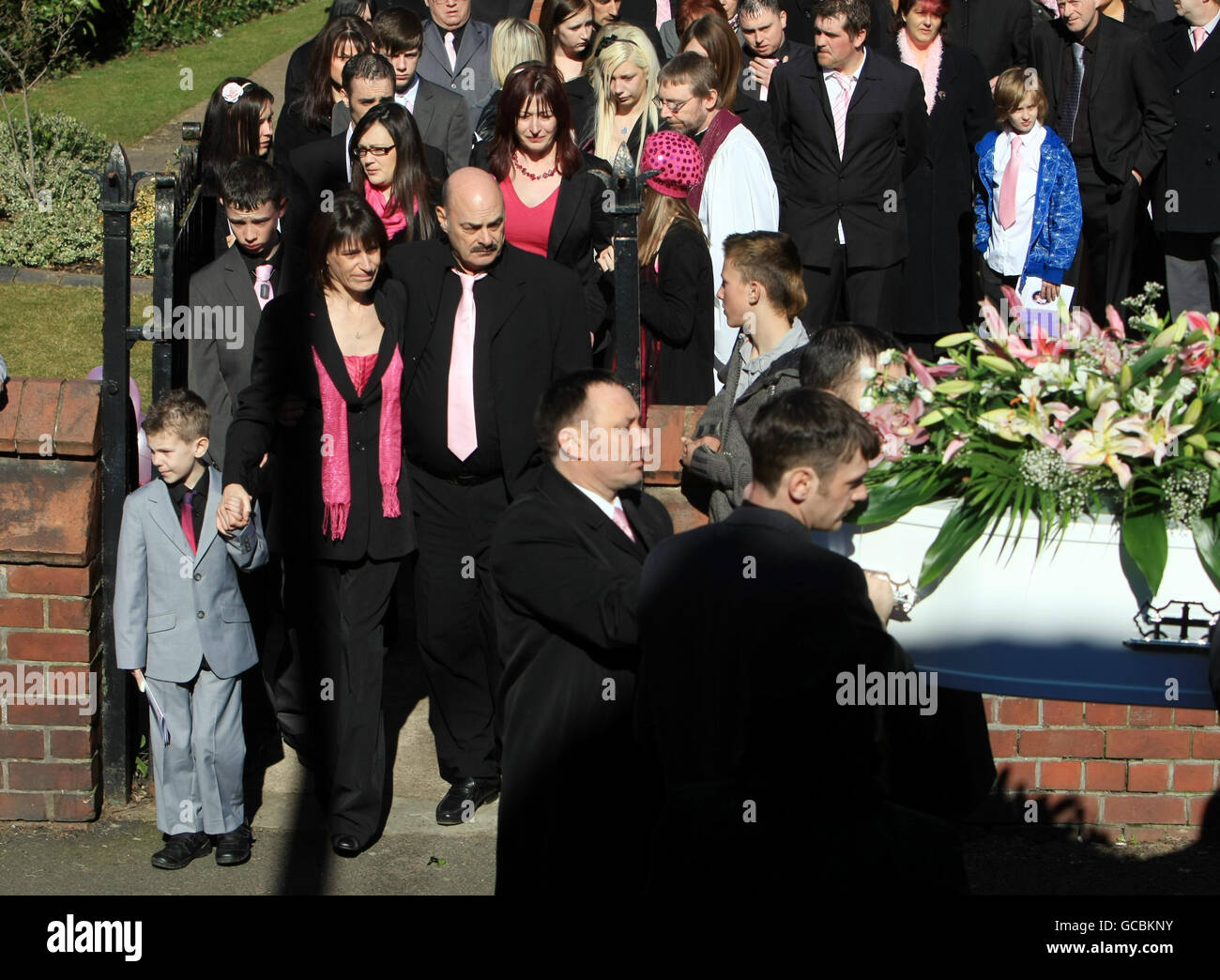 Fourth left follow the coffin of her daughter gabrielle grady hi-res ...