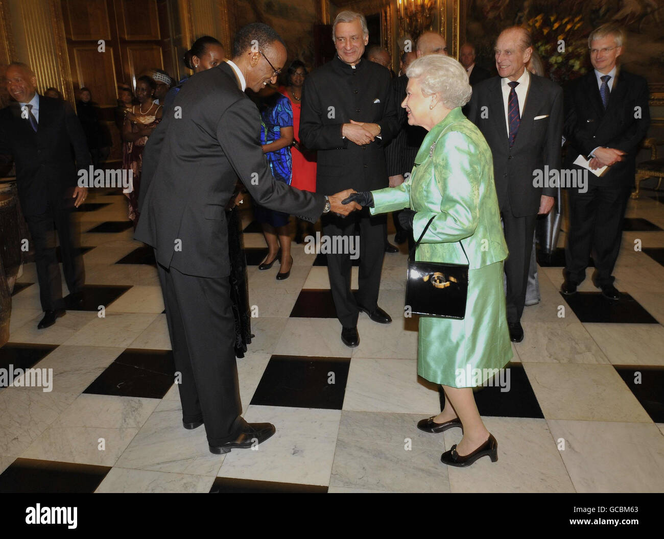 Britain's Queen Elizabeth II and the Duke of Edinburgh (second right ...