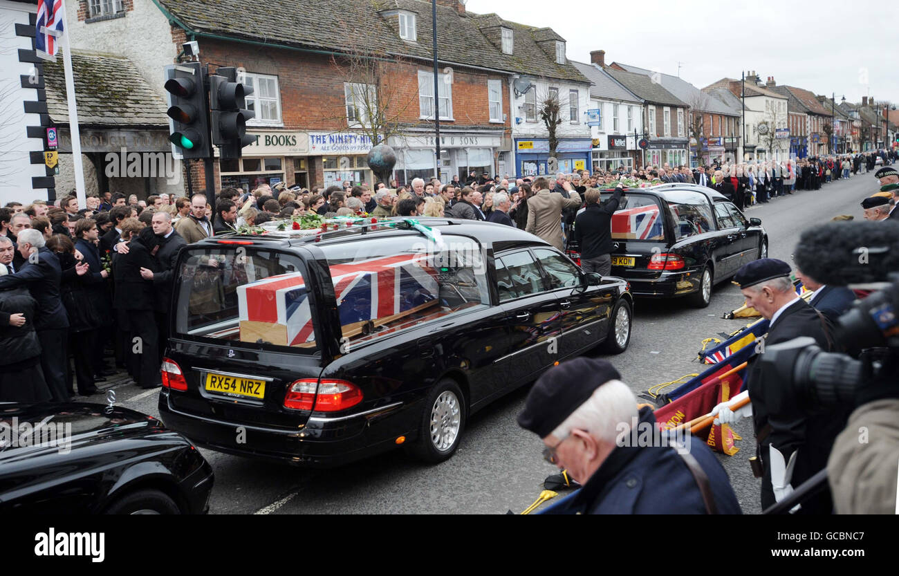 Coffins of Lieutenant Douglas Dalzell and Lance Sergeant David Walker ...