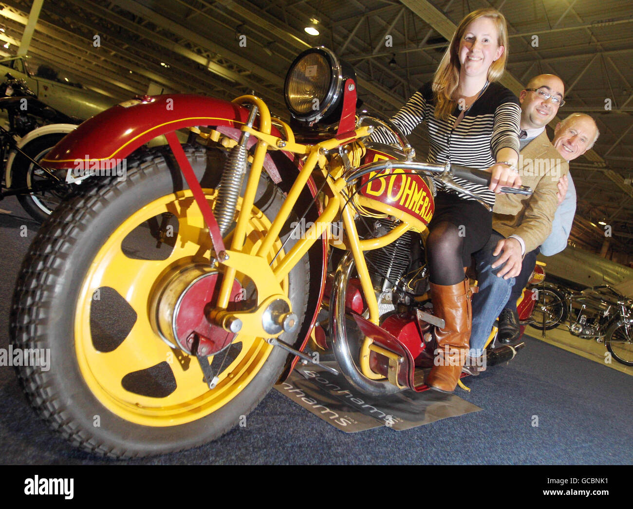Three Bonhams employees (left - right) Katherine Boyle, Ben Walker and ...