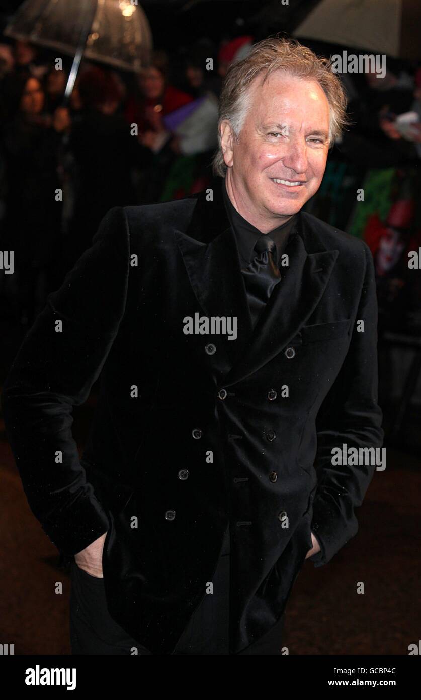 Alan Rickman arriving for the Royal world premiere of Alice in ...