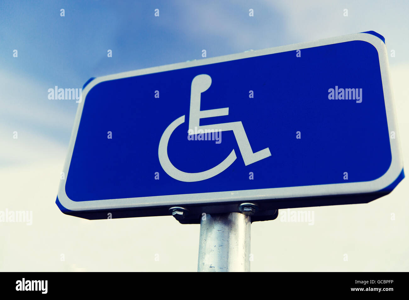 close up of road sign for disabled outdoors Stock Photo - Alamy