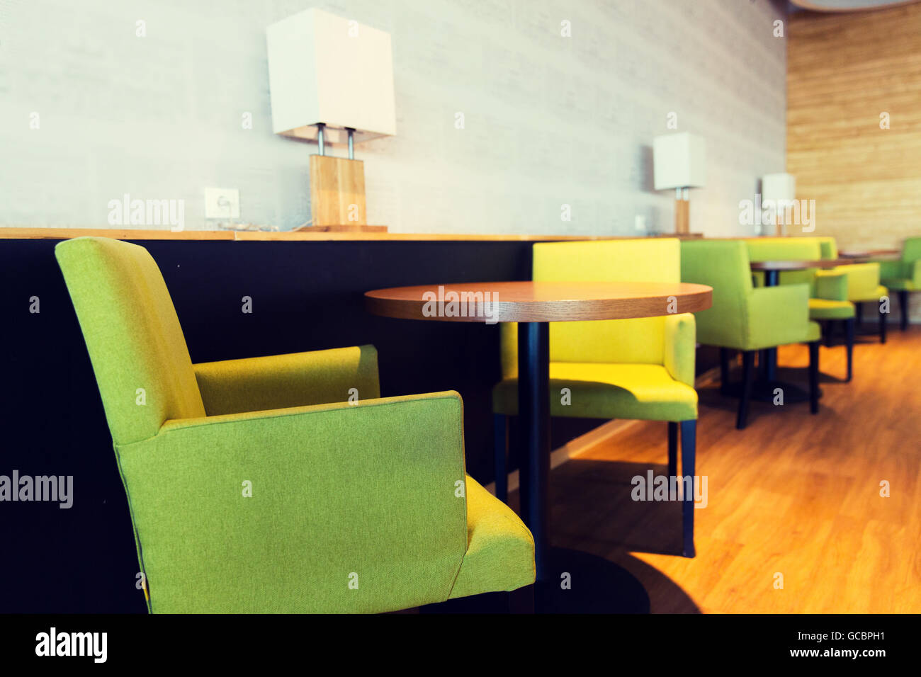 restaurant interior with tables and chairs Stock Photo - Alamy