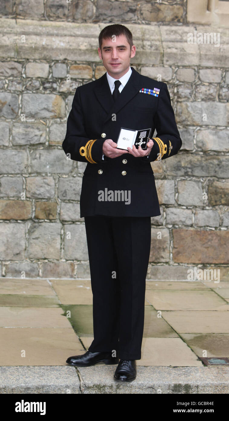 Royal Navy Sea King pilot Lieutenant Commander Gavin Simmonite after he ...