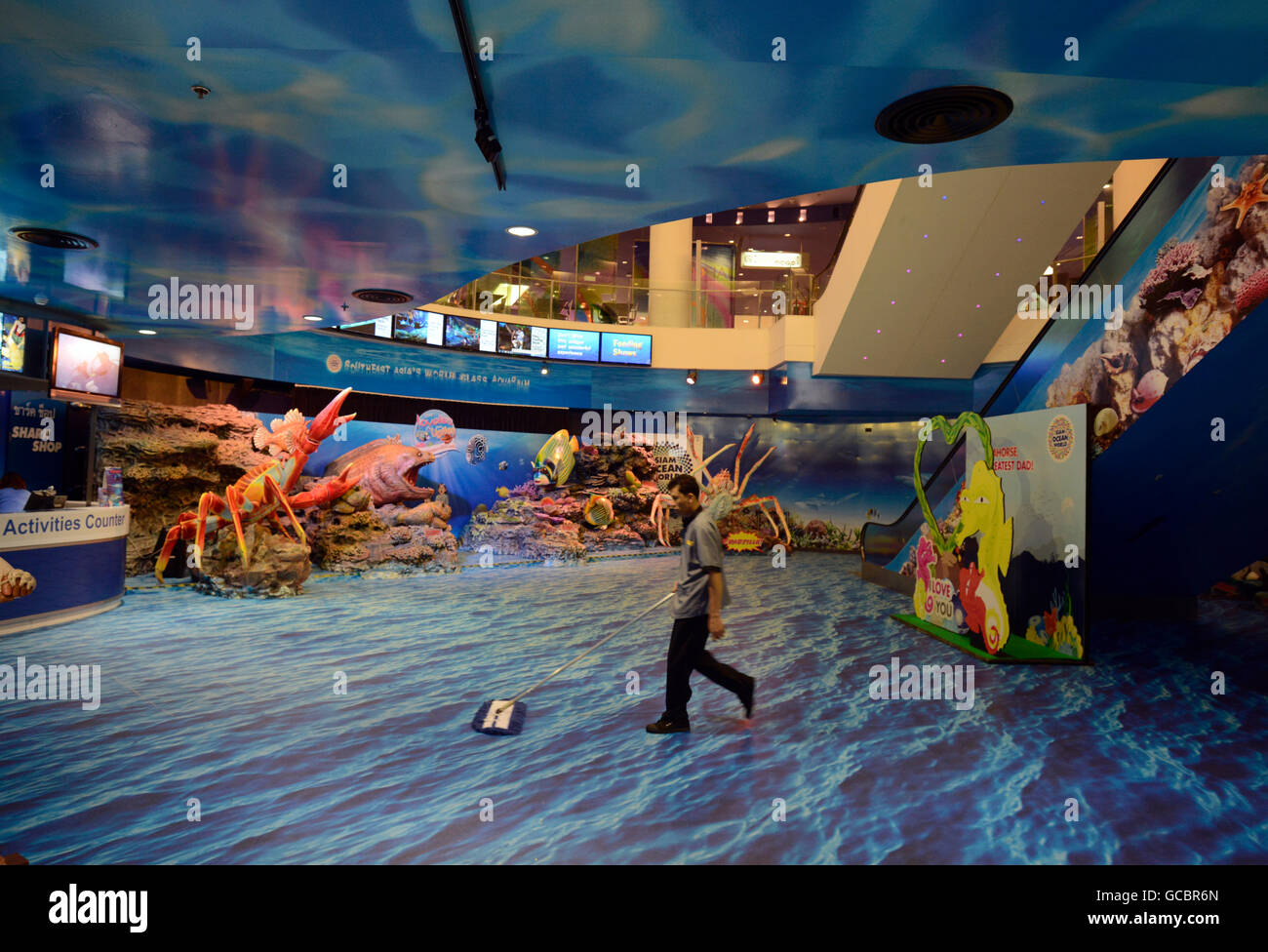 the Siam Ocean World Aquarium in the city centre in Pratunam in the ...