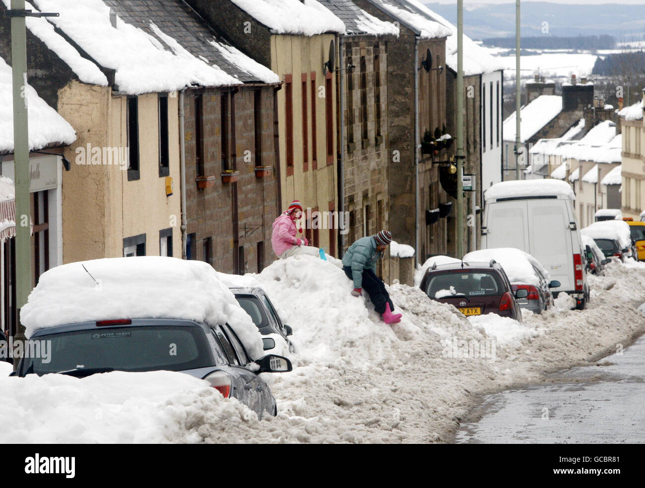 Snowy conditions Auchterarder, Scotland as the cold snap continues ...