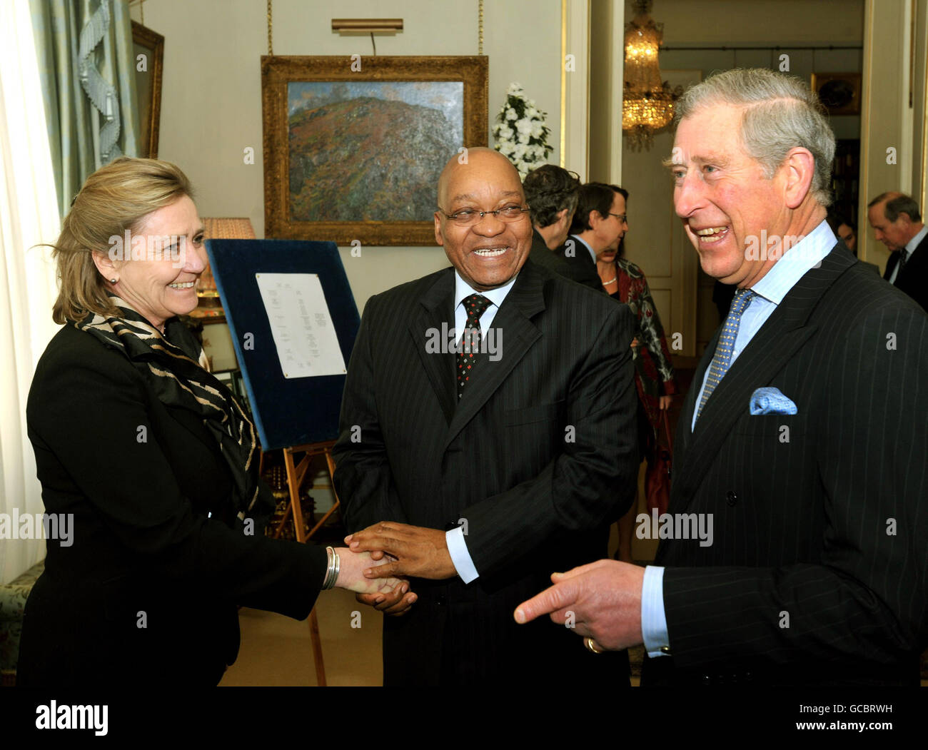 Britain's Prince Charles with Mr Jacob Zuma (centre) the President of ...