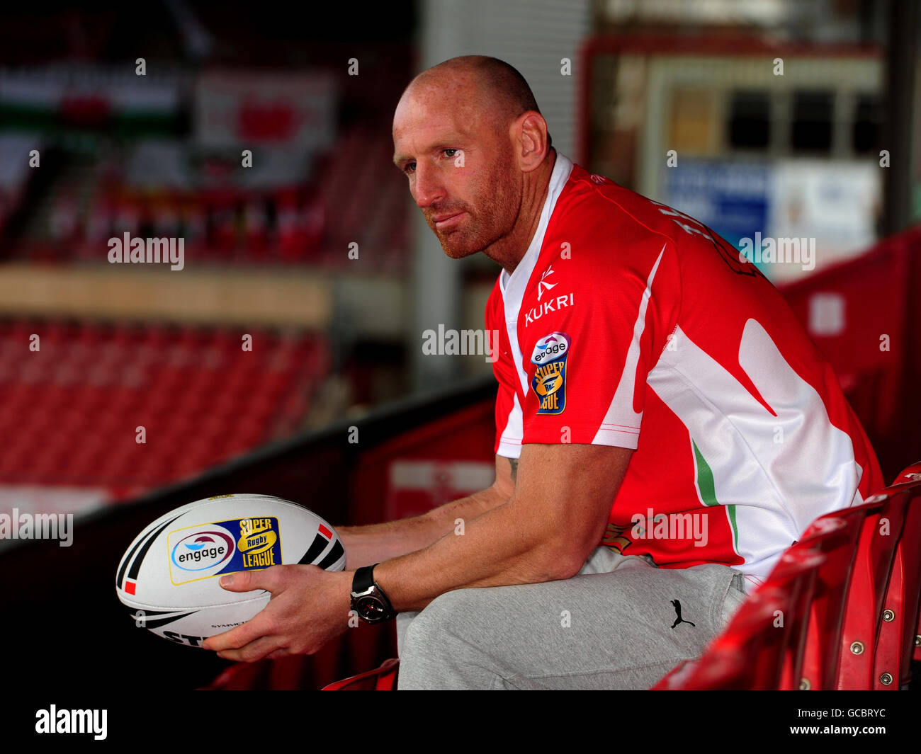 Rugby League - Gareth Thomas Unveiling - Racecourse Ground Stock Photo ...