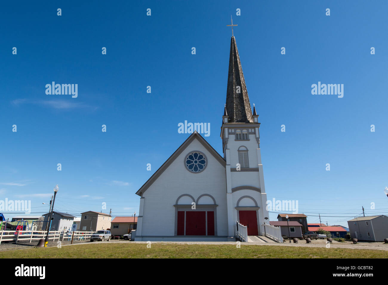 Alaska, Nome. Downtown Nome, Anvil City Square (407 Bering St.) Old St ...