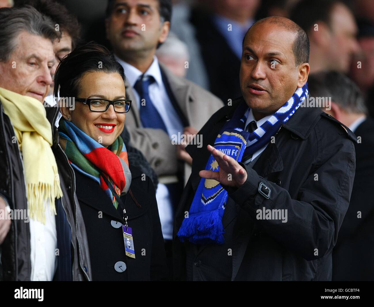 Portsmouth owner balram chainrai in the stands hi-res stock photography ...