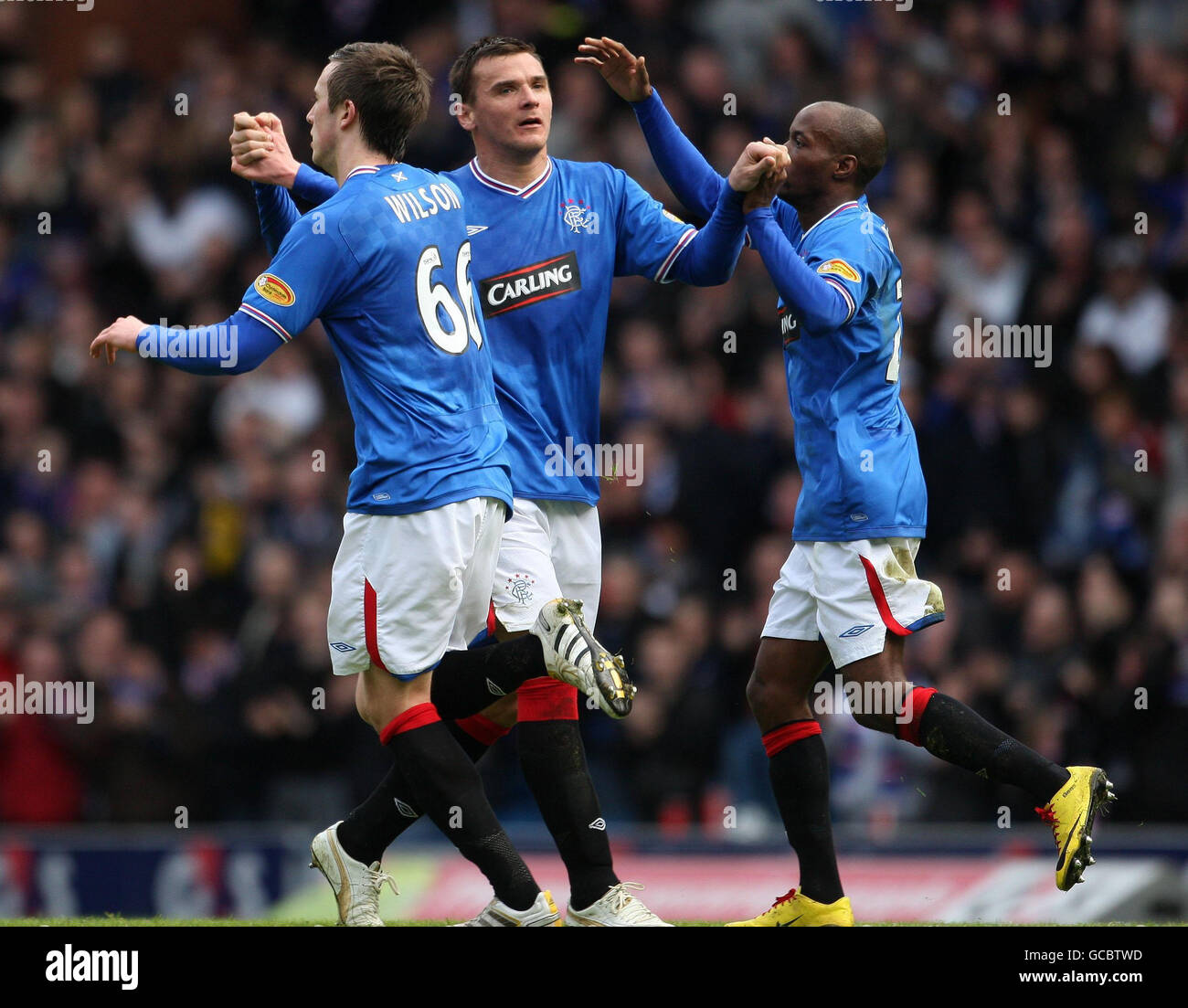 Rangers Lee McCulloch celebrates scoring his sides first goal of the ...