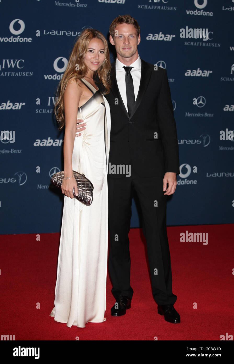 Jenson Button and his girlfriend Jessica Michibata arriving at the ...