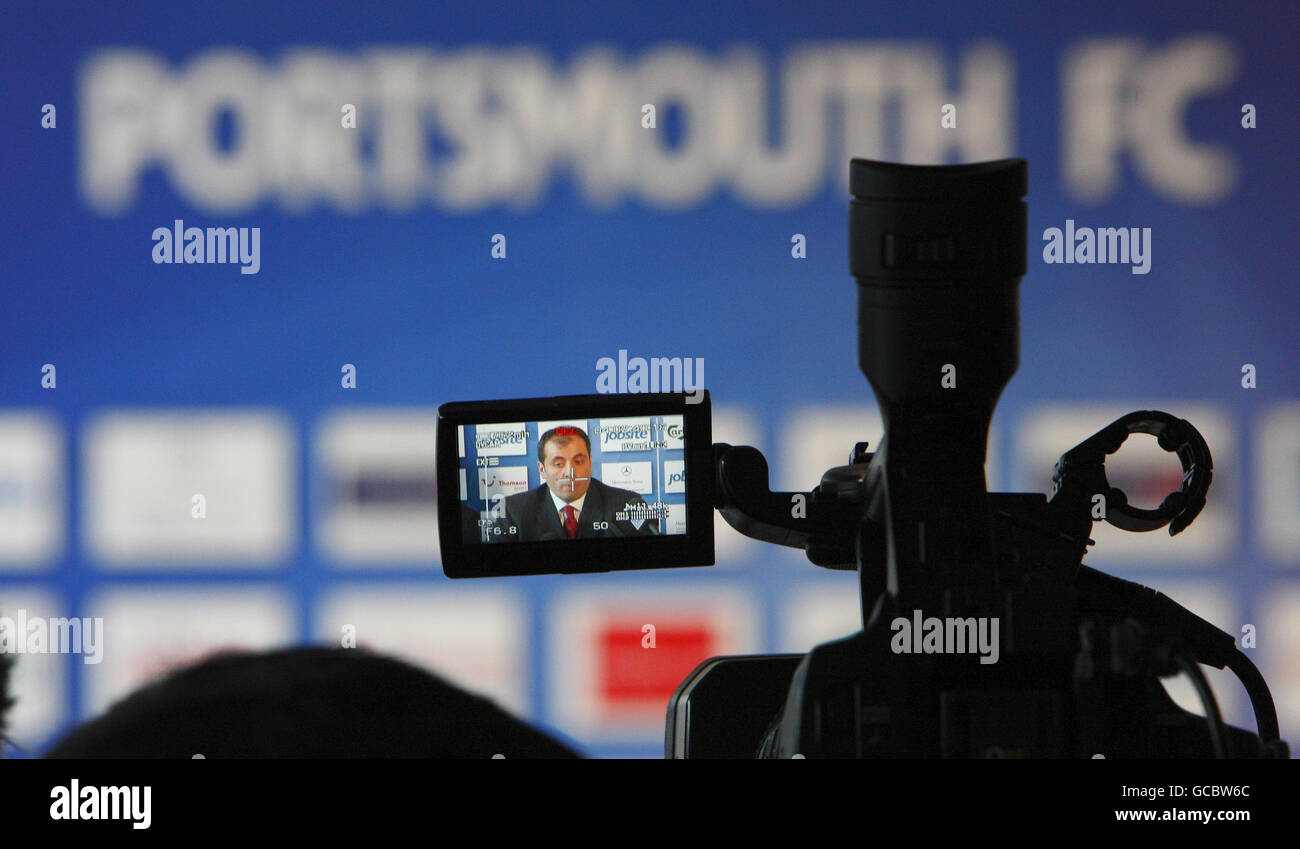 Soccer portsmouth press conference fratton park hi-res stock ...