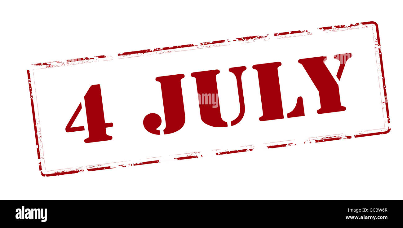 Rubber stamp with text four July inside, vector illustration Stock ...