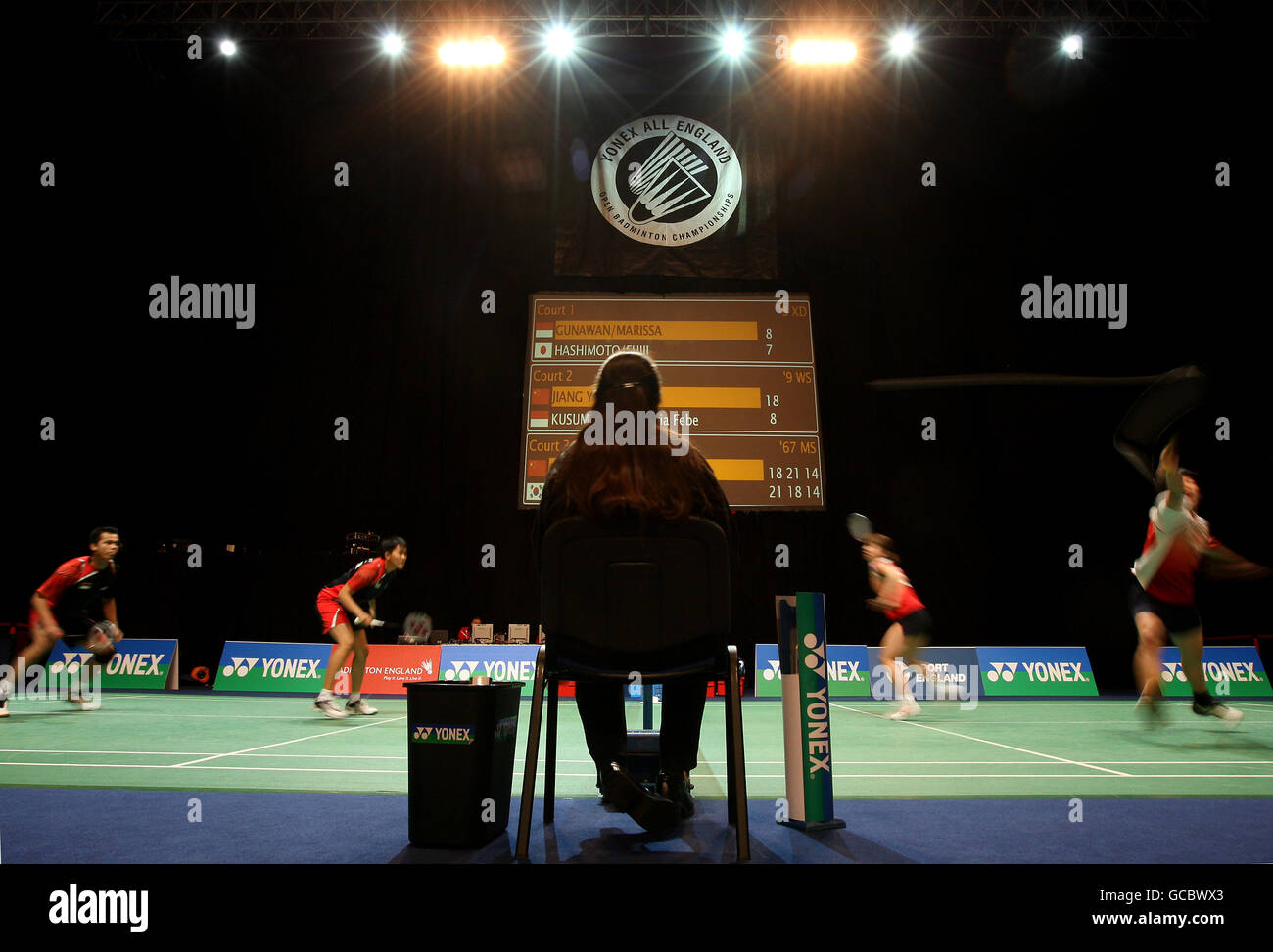 A general view of the action from behind the net judge on day three of ...