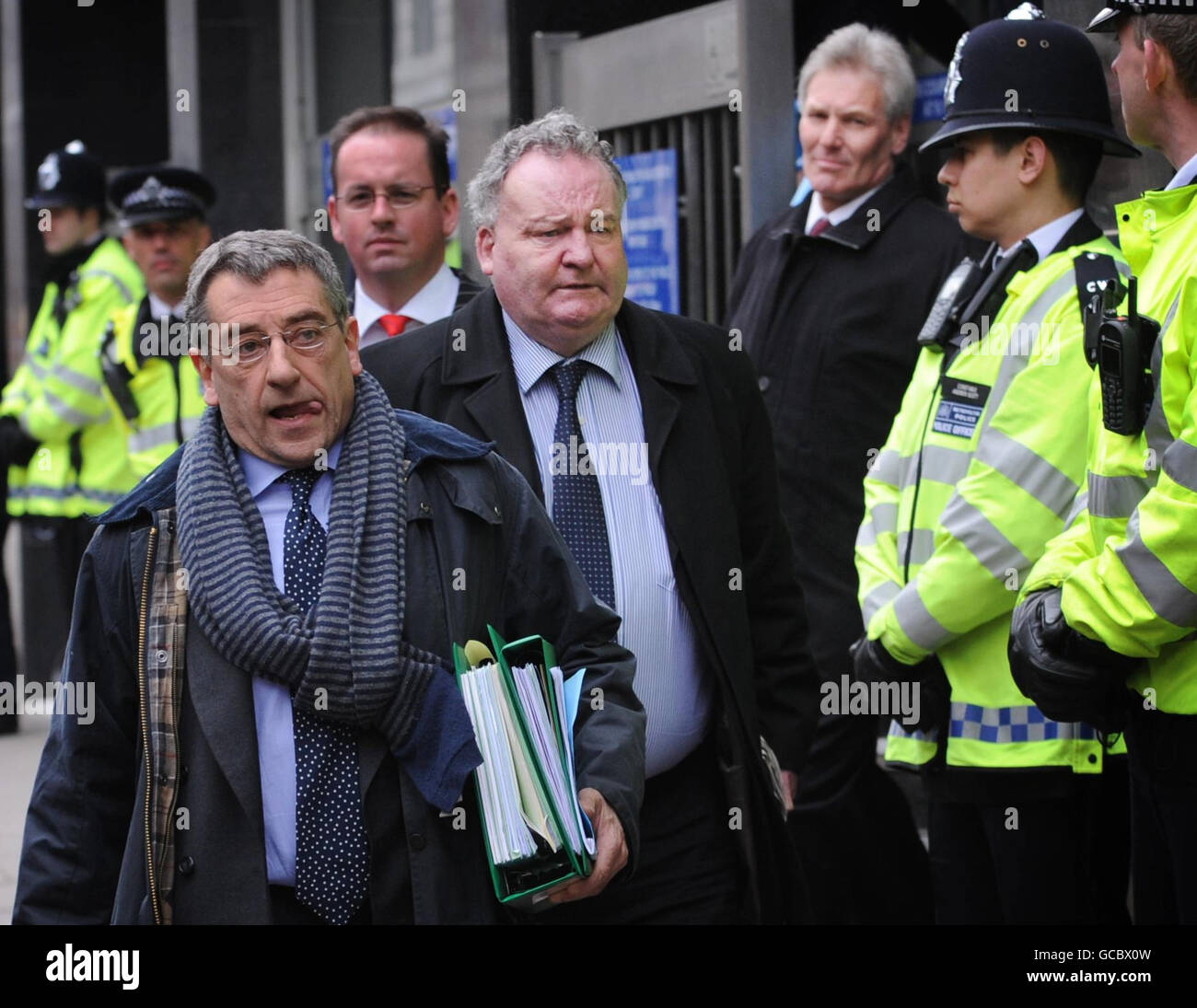 Jim Devine MP (centre third from left) and David Chaytor MP (fourth ...