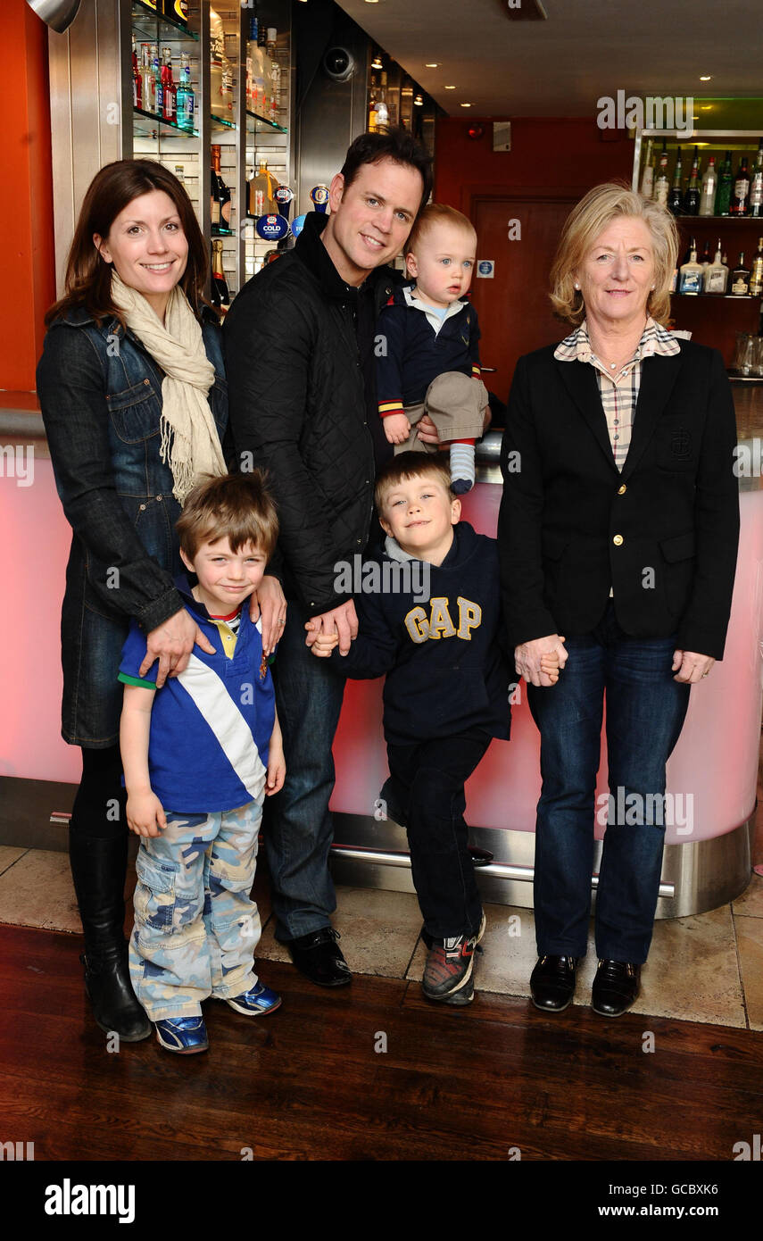 Former England rugby player Kyran Bracken arrives with his family at ...