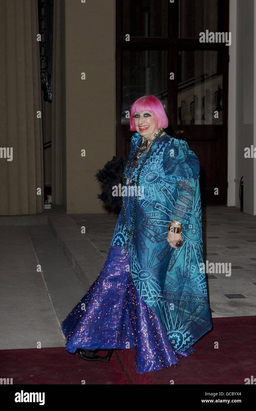Fashion designer Zandra Rhodes, leaves following a reception for the ...
