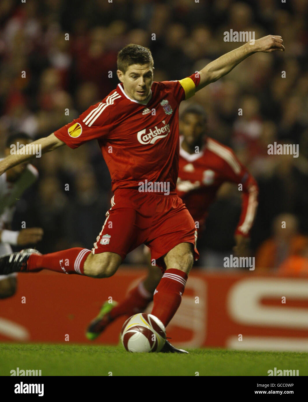 Liverpool's Steven Gerrard scores the opening goal from the penalty ...