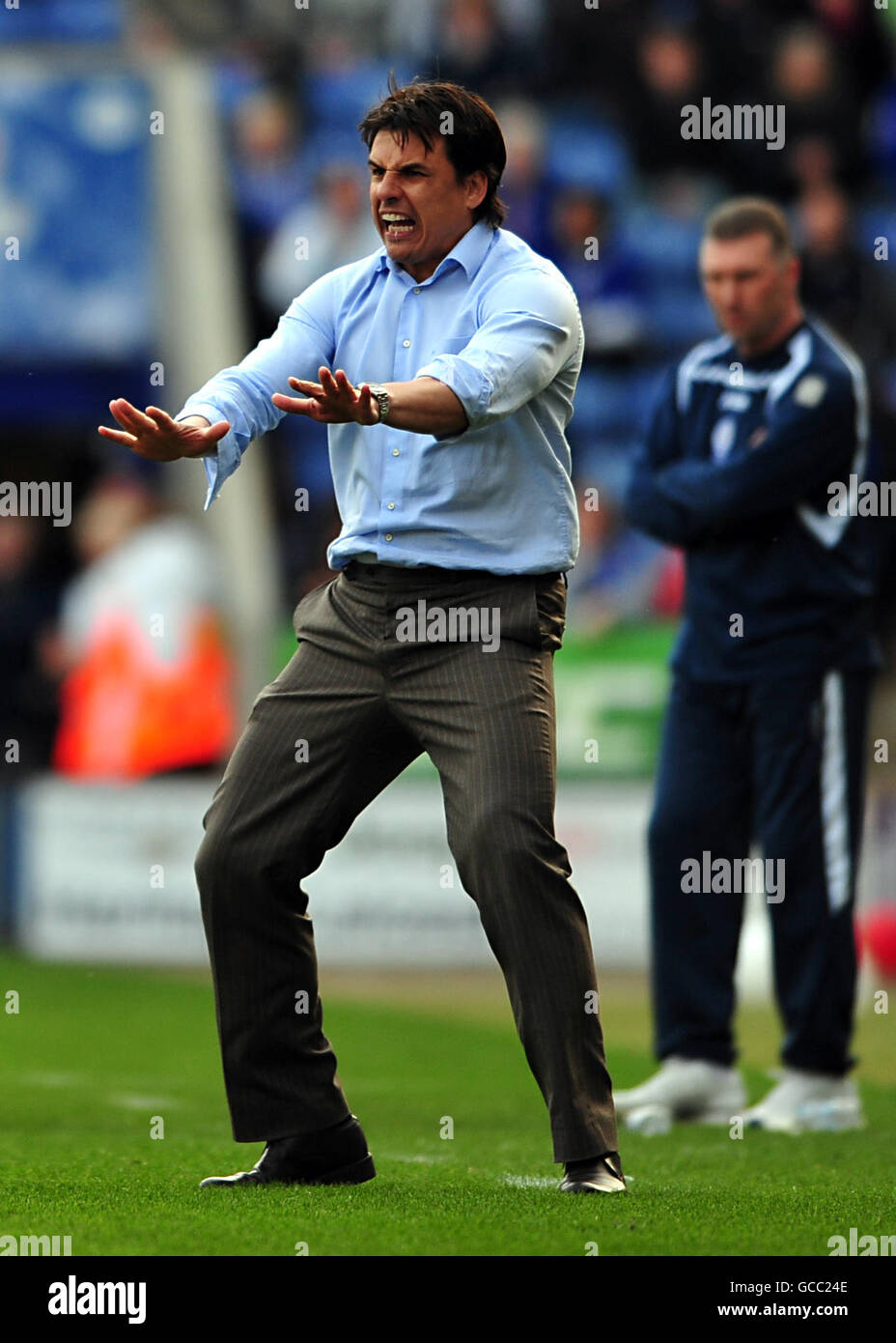 Coventry City's manager Chris Coleman reacts on the touchline Stock ...